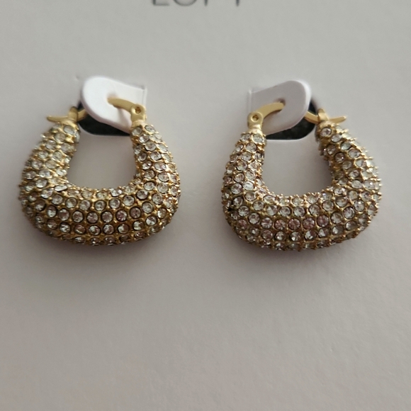 LOFT | Jewelry | Loft Crystal Hoop Earrings | Poshmark